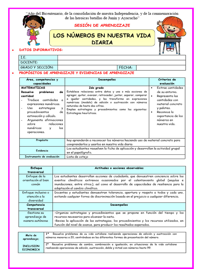 2º U1 s4 Sesion d4 Mat Los Numeros en Nuestra Vida Maestras de Primaria ...