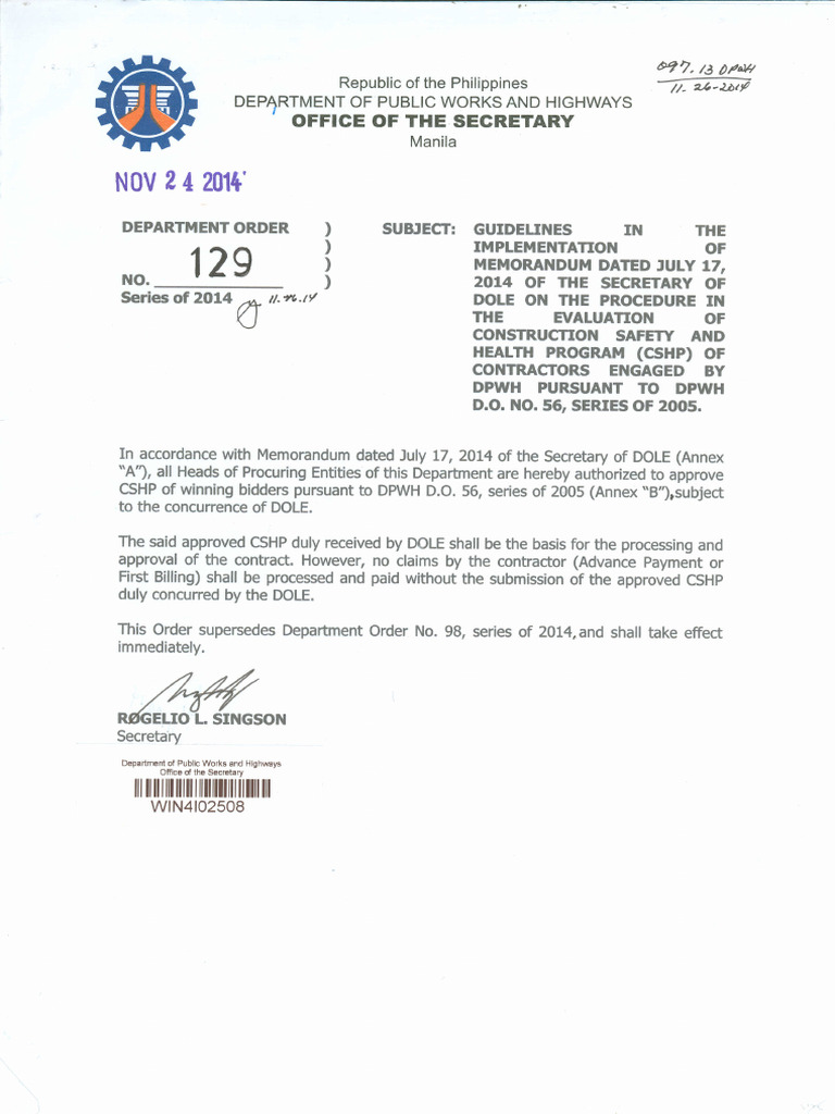 Dole DPWH Mo | PDF | Government | Justice