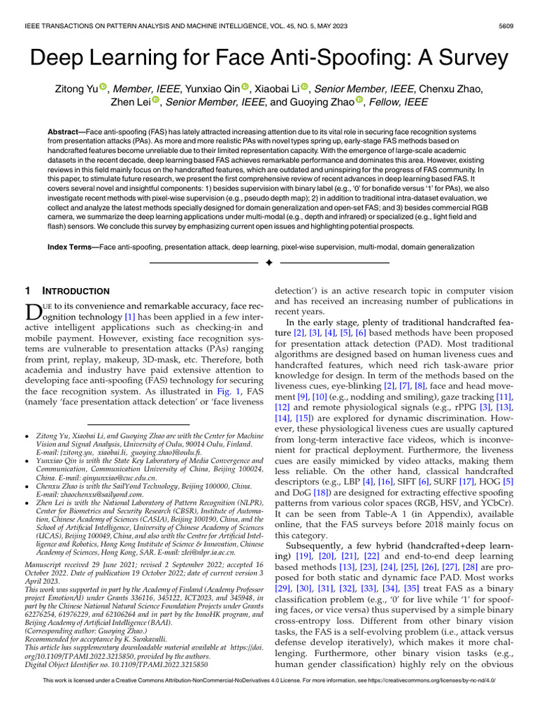 23 AI Deep Fake Deep_Learning_for_Face_Anti-Spoofing_A_Survey | PDF | Deep Learning | Artificial ...