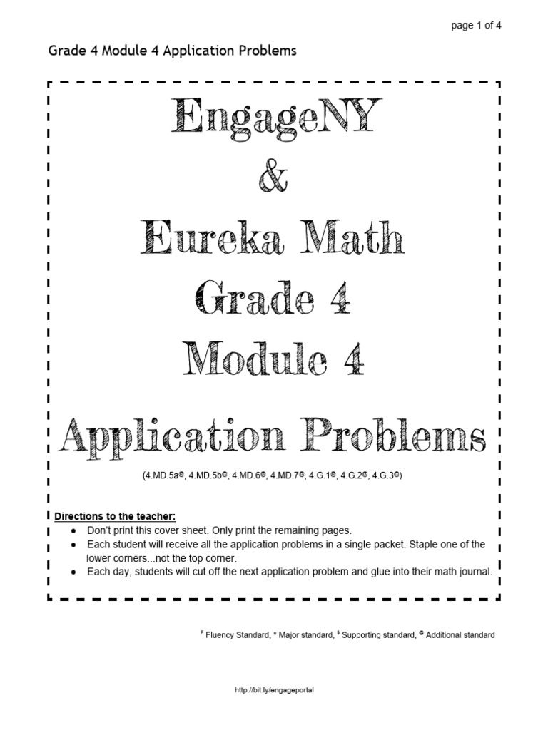 Grade 4 Module 4 Application Problems | PDF | Triangle | Angle