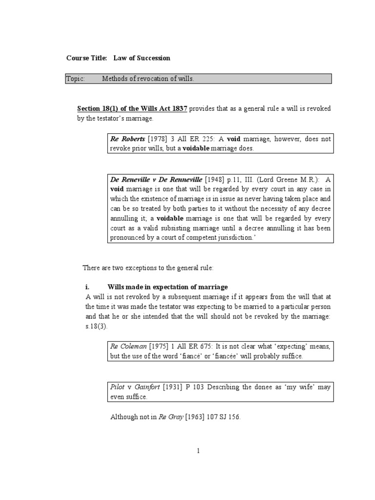 04 - Revocation of Wills | PDF | Will And Testament | Wills And Trusts