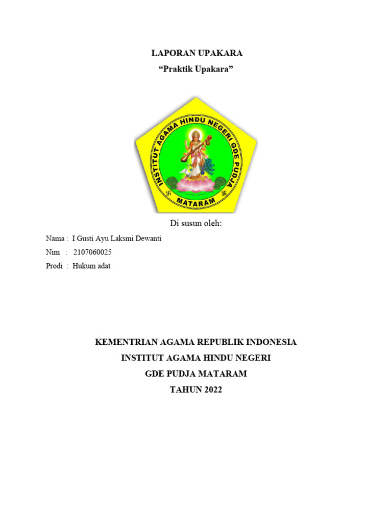 Laporan Upakara | PDF