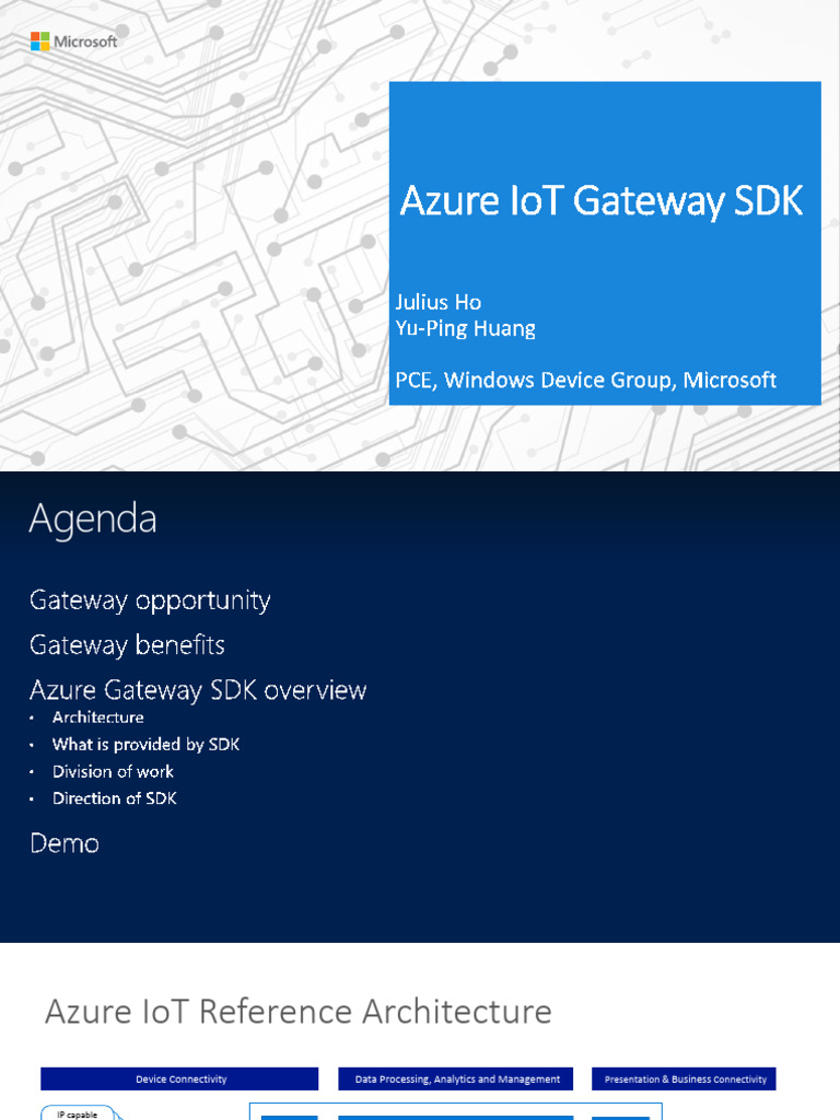 AzureIoTGatewaySDKIntroE - JuliasHoYupingHuang | PDF | Gateway ...