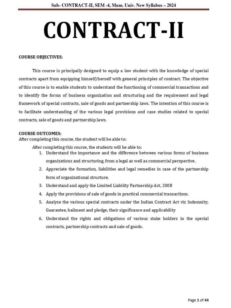 Contract Ii | PDF | Partnership | Limited Liability Partnership