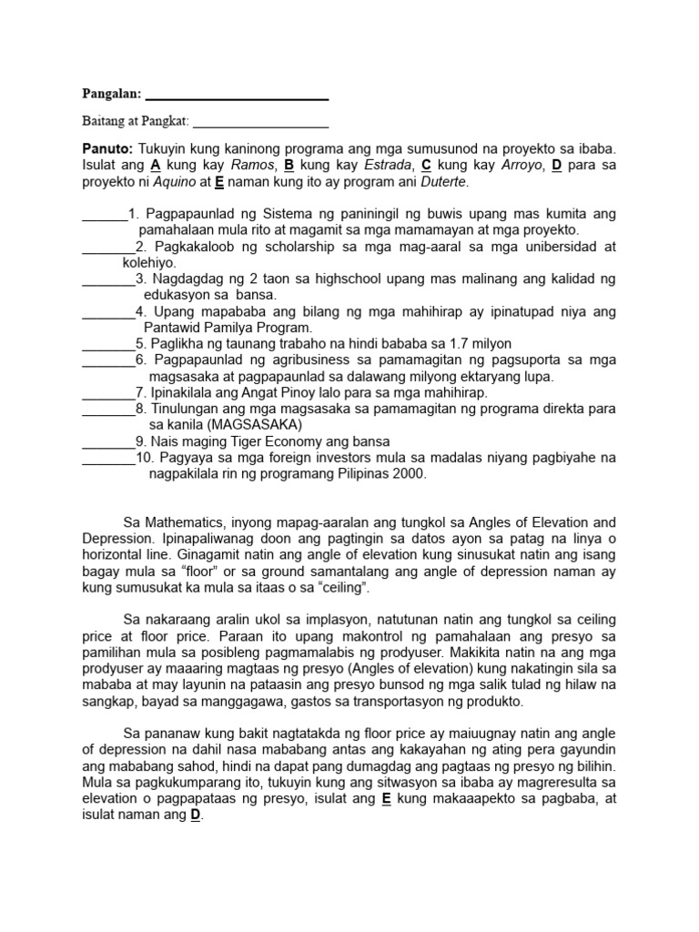 Grade 9 - Seatwork #1 | PDF