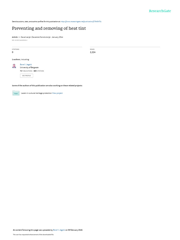 Preventing and Removing of Heat Tint | PDF | Stainless Steel | Corrosion