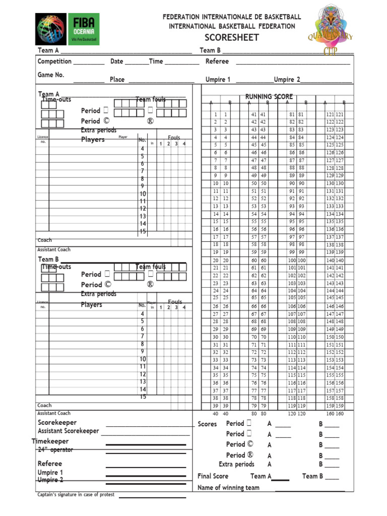 FIBA-Scoresheet | PDF | Referee | Indoor Sports FIBA-Scoresheet | PDF | Referee | Indoor Sports