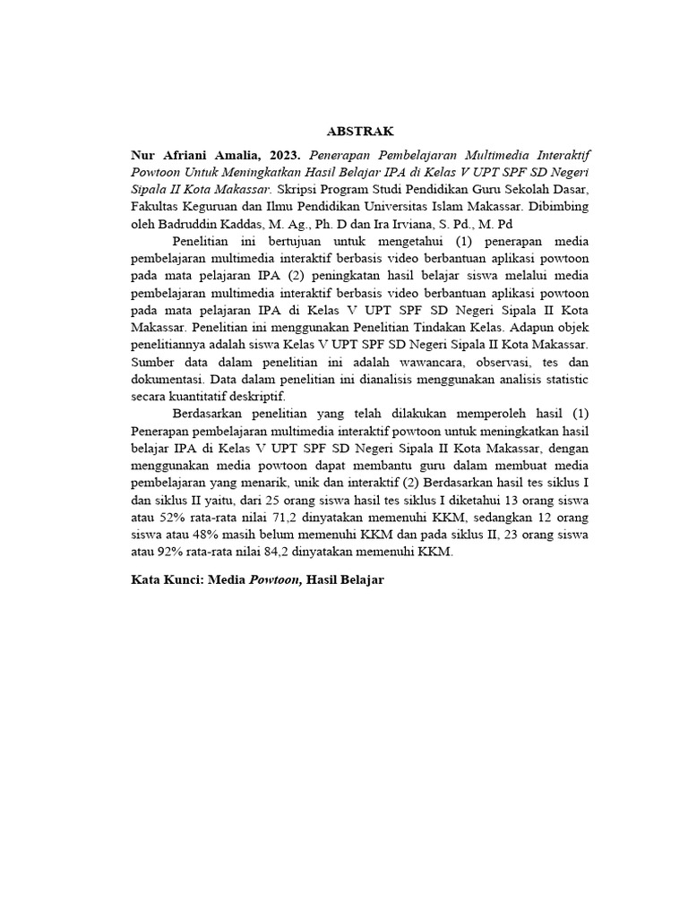 Abstrak Nur Afriani Amalia 2023 | PDF | Ilmu Sosial | Komputer