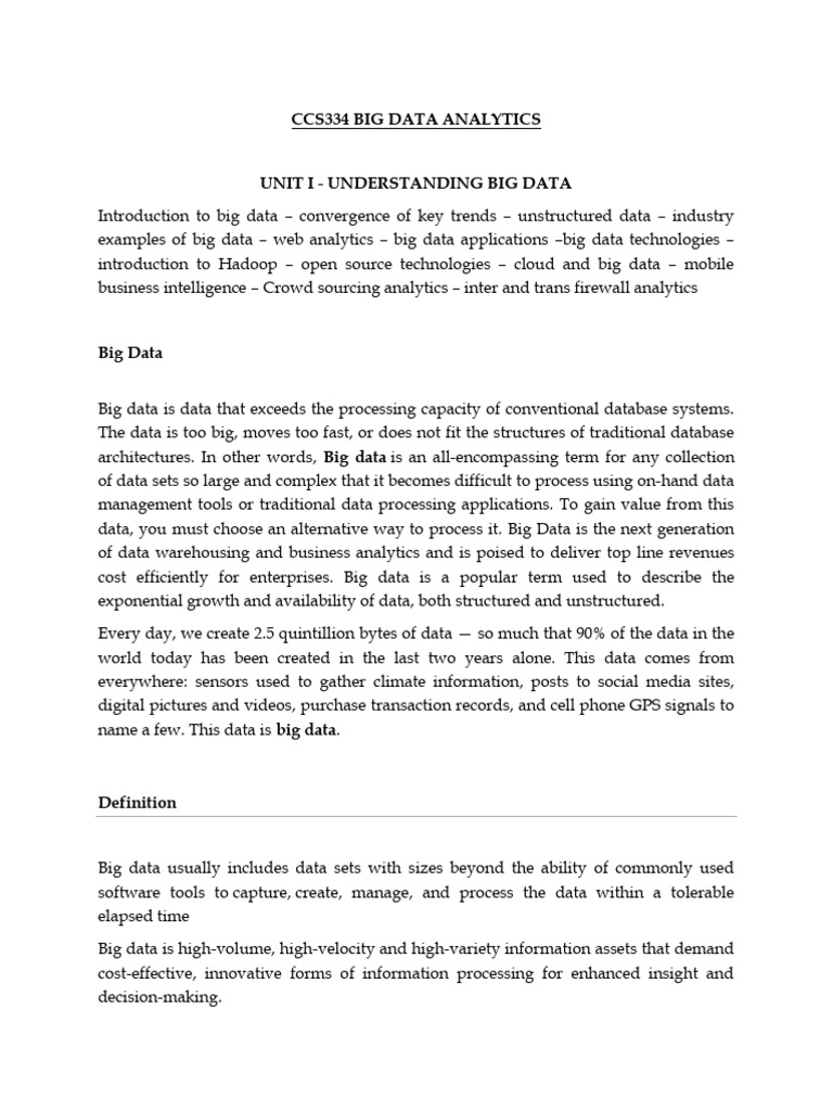 Big Data Notes | PDF