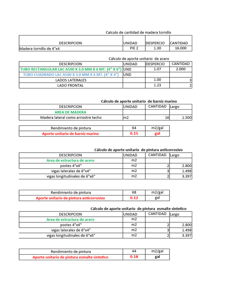 Calculo de Apus | PDF | Hormigón | Cemento