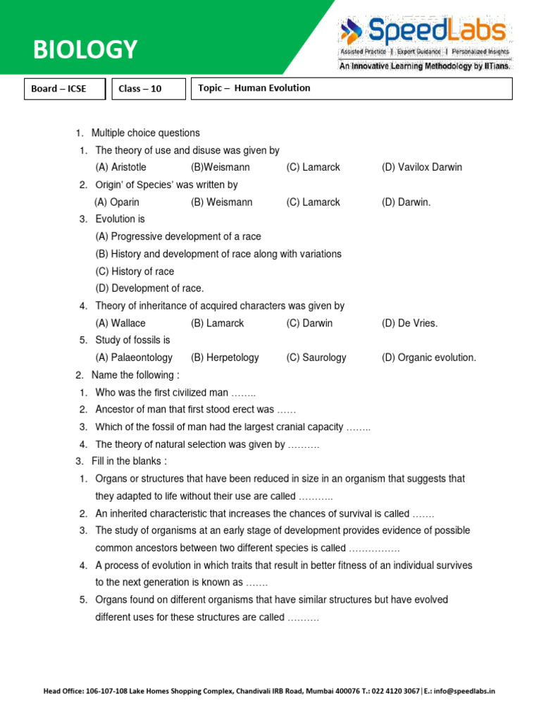Human Evolution: Key Questions & Answers | PDF | Evolution | Natural ...