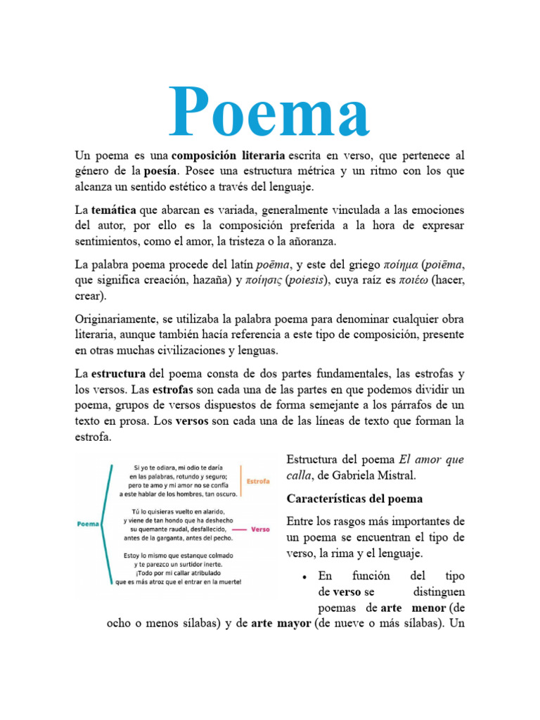 Definición y Estructura del Poema | PDF | Poesía | Rima