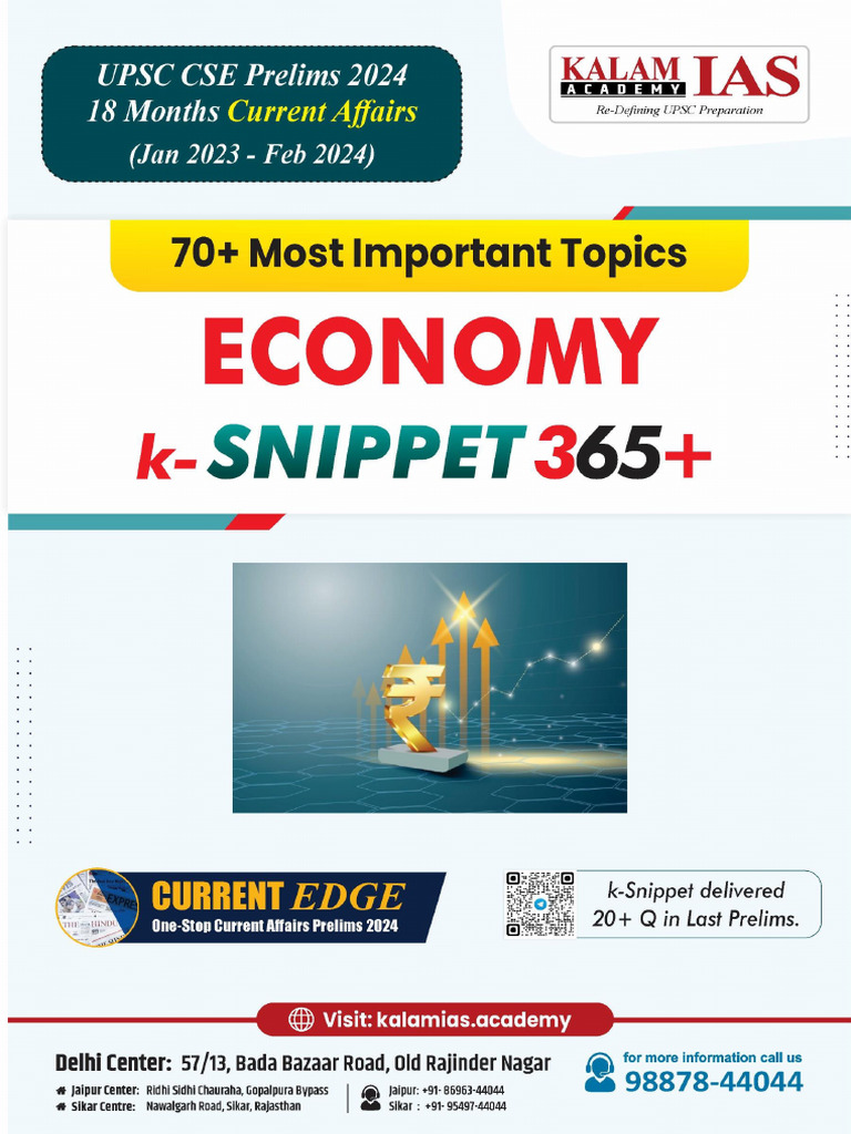 Economy Snippet 365+ Final | PDF | Government Budget Balance | Fiscal Policy