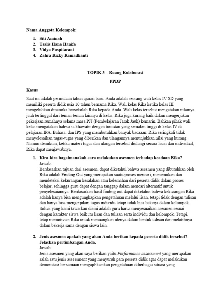Topik 3 - Ruang Kolaborasi PPDP | PDF | Karier & Perkembangan