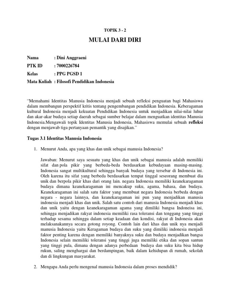 Dini Anggraeni Mulai Dari Diri T3 FPI | PDF