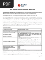 HBL Personal Loan Key Fact Sheet | PDF | Banks | Loans