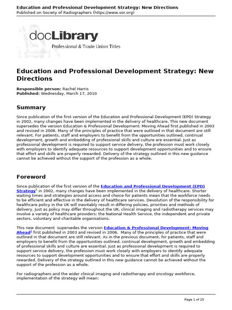 education_and_professional_development_strategy-pdf | PDF | Health Care ...