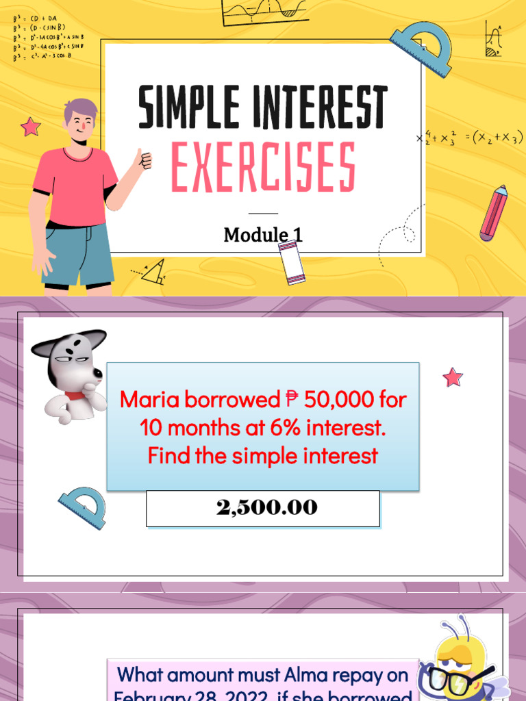 Module 1 SIMPLE INTEREST Exercises | PDF | Business | Finance & Money Management