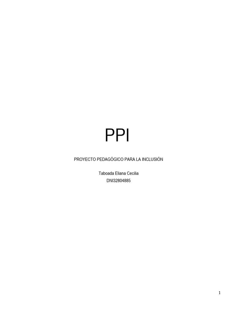 trabajo practico PPI | PDF | Inclusión (Educación) | Maestros