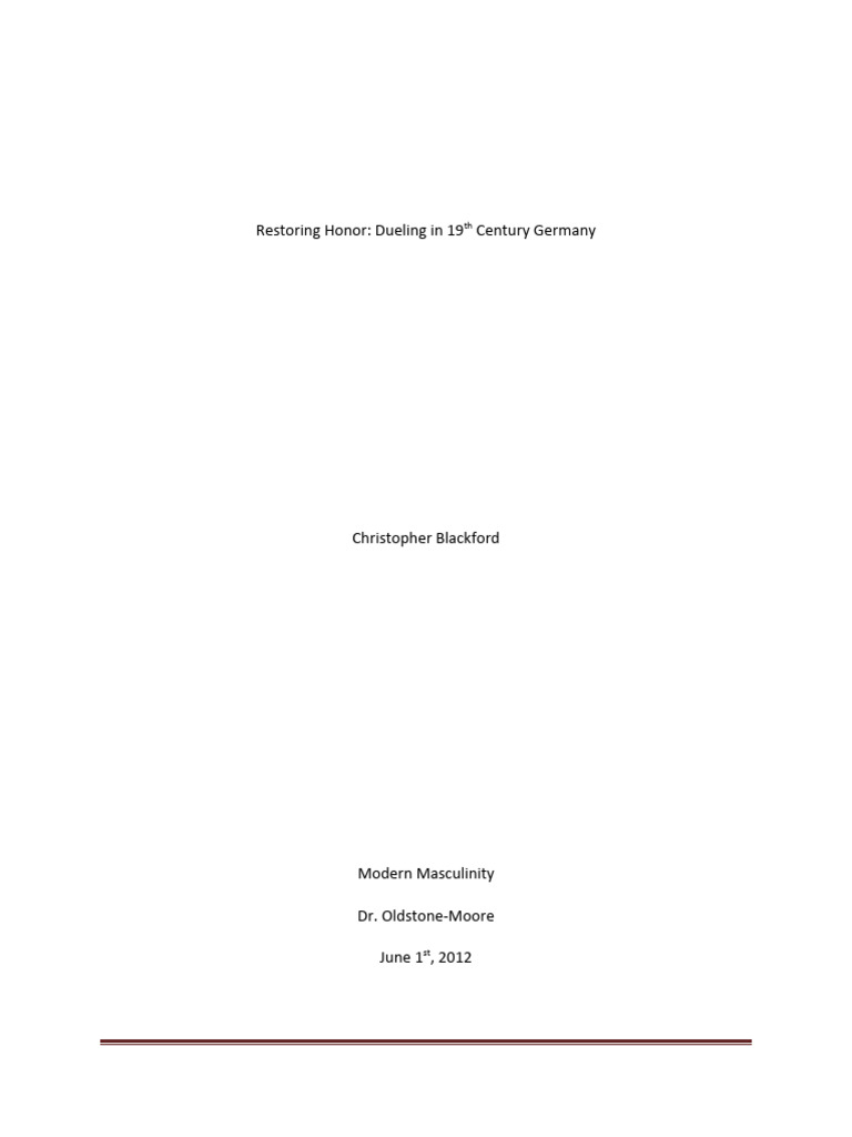 German Dueling | PDF | Duel | Masculinity
