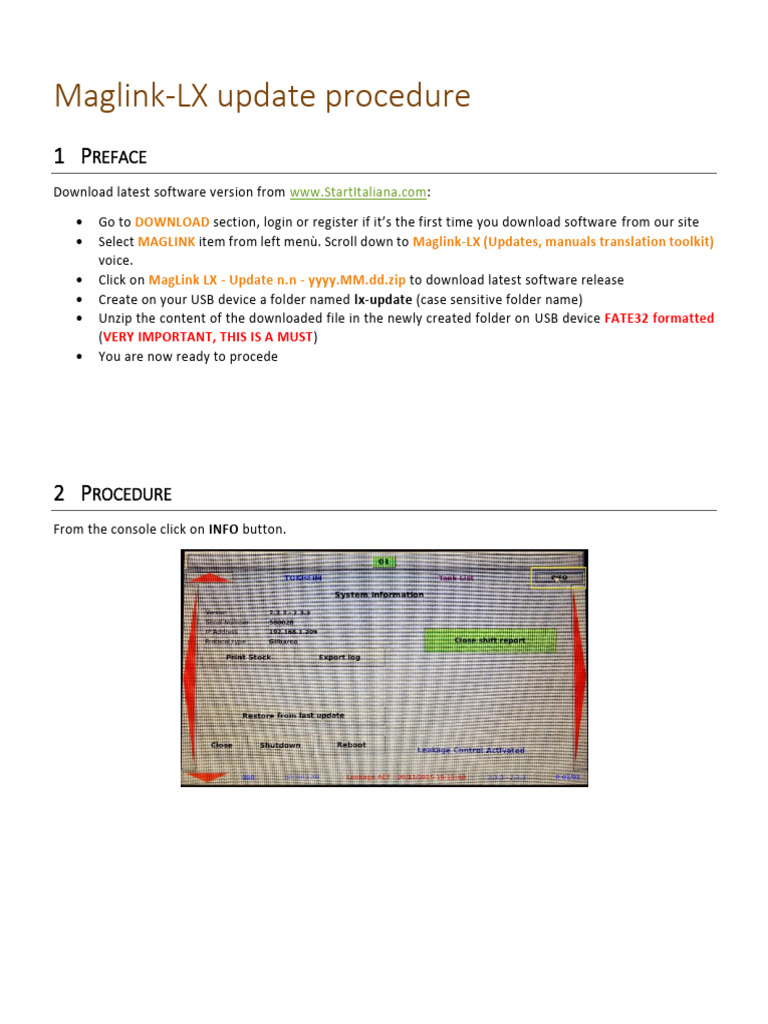 MagLink LX - Update Instructions | PDF