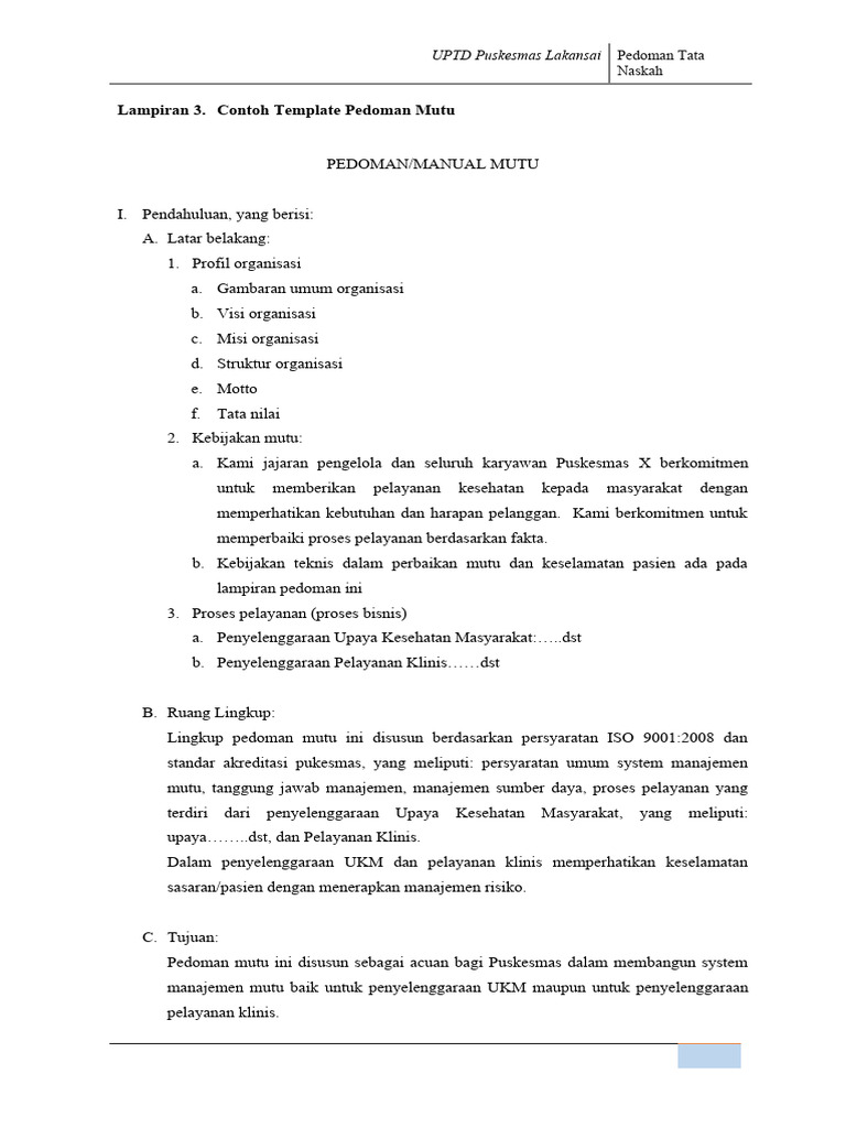 Lampiran 3 MANUAL MUTU | PDF