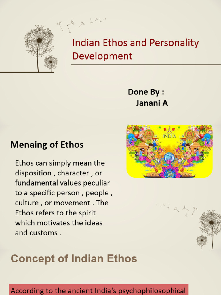 Indian Ethos and Personality Development by Janani A | PDF | Ātman (Hinduism) | Soul