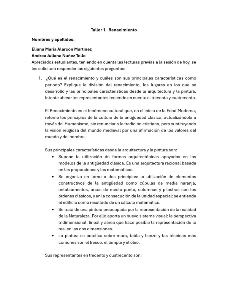 Características del Renacimiento | PDF | Perspectiva (Gráfica ...