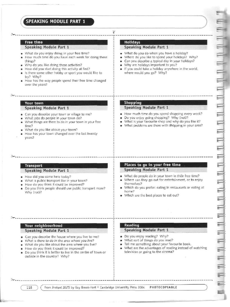 Speaking Module Parts 1-3 | PDF