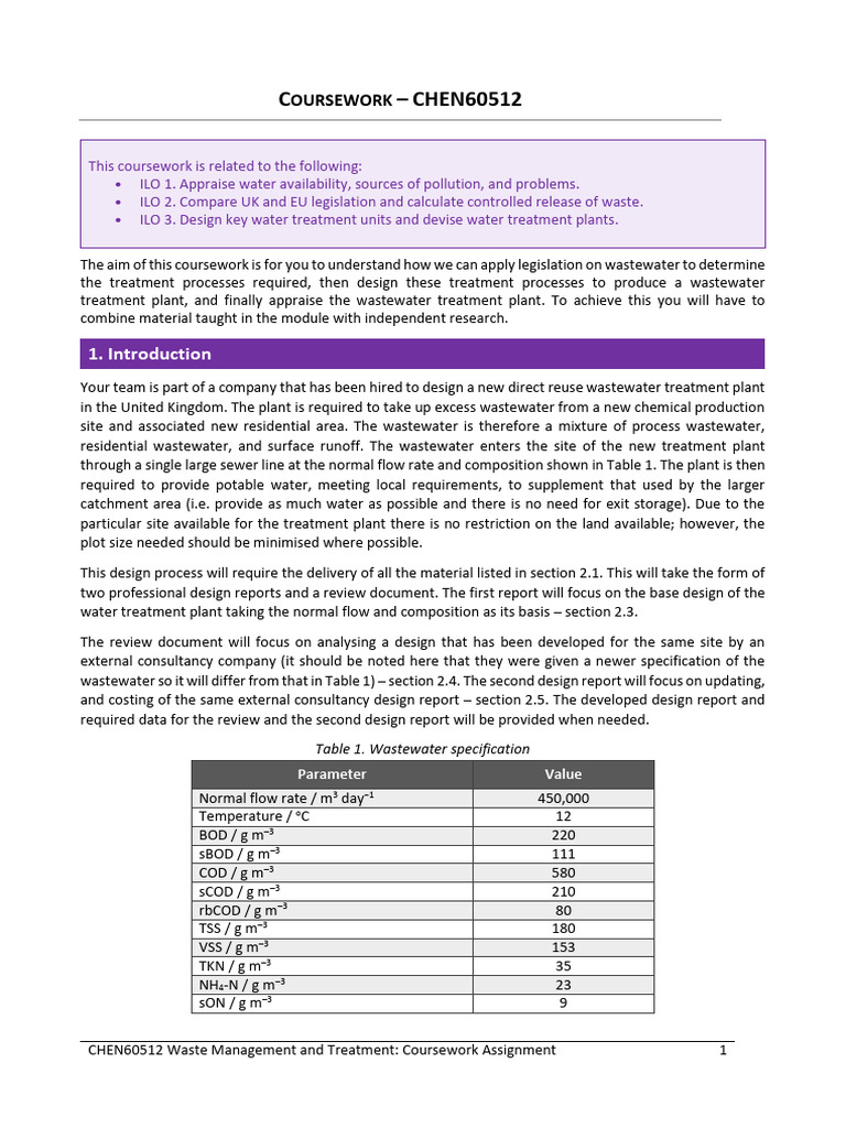 Waste Water Numerical Problem | PDF | Sewage Treatment | Water