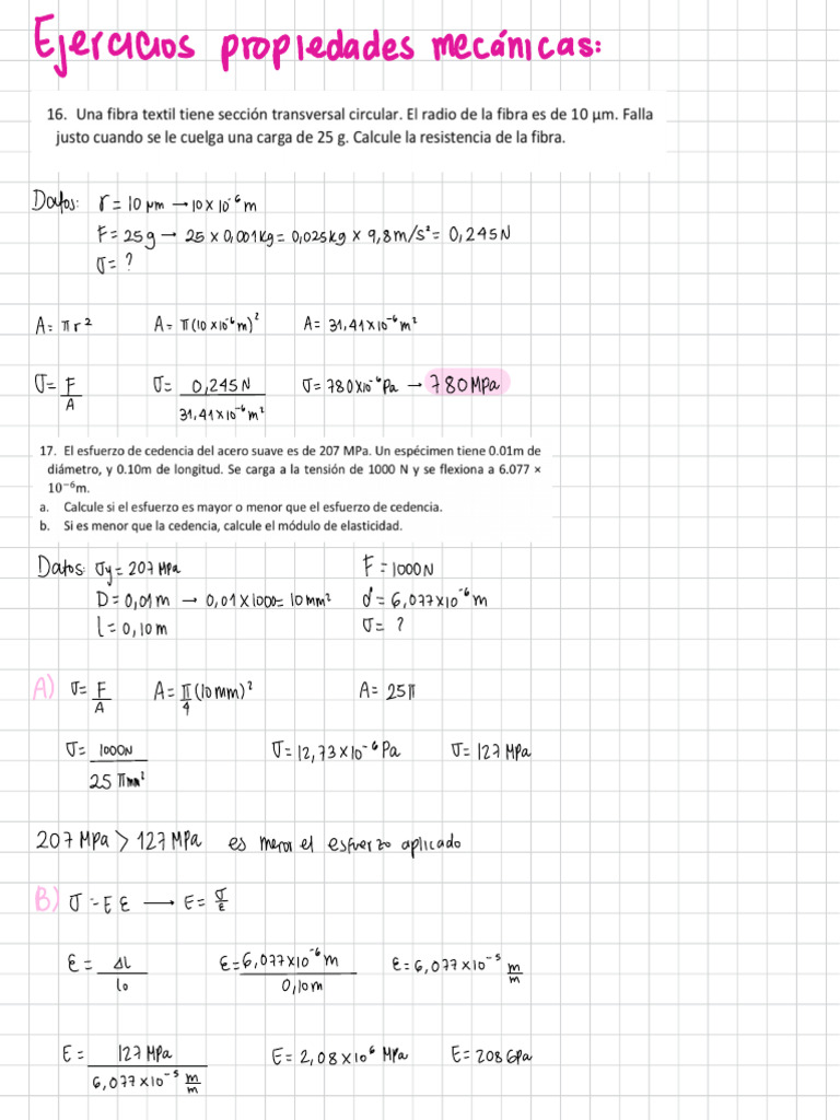 Ejercicios Materiales 2 | PDF