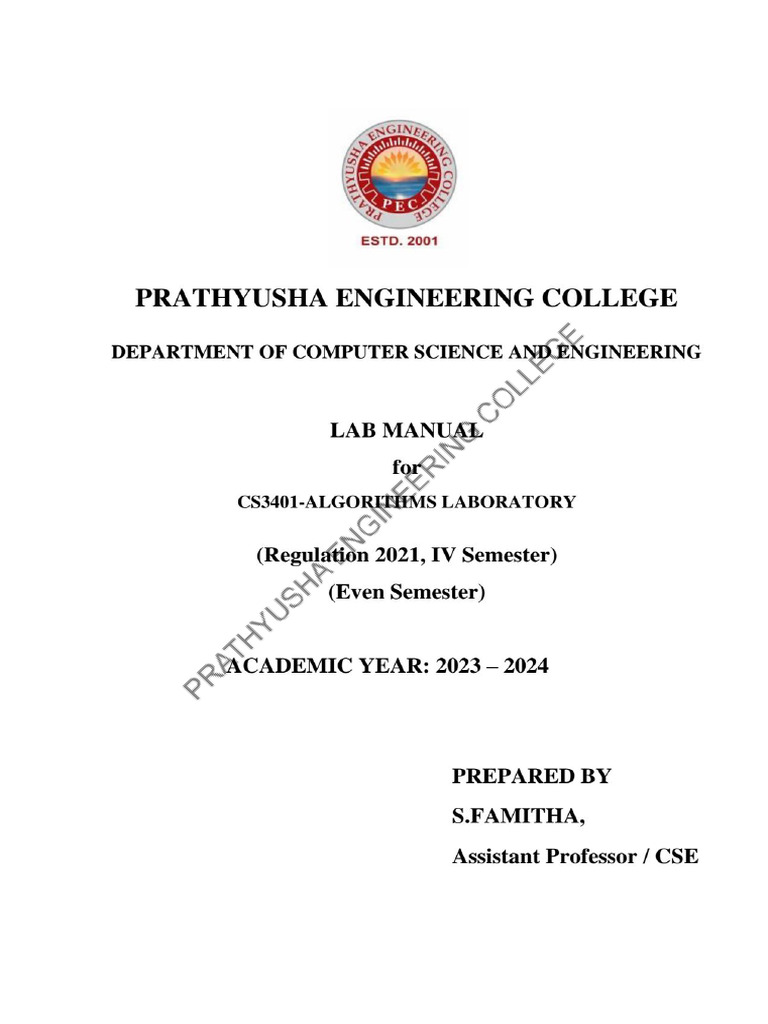 cs3401 Lab Manual | PDF