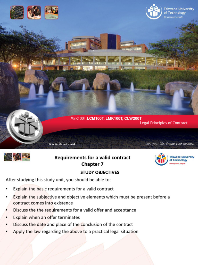 Chapter 7a - Requirements For A Valid Contract - Slides | PDF | Offer And Acceptance | Contract Law
