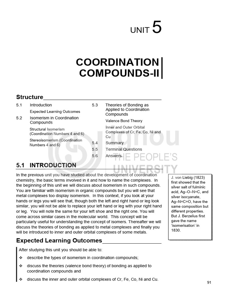 Unit 5 | PDF | Coordination Complex | Ligand