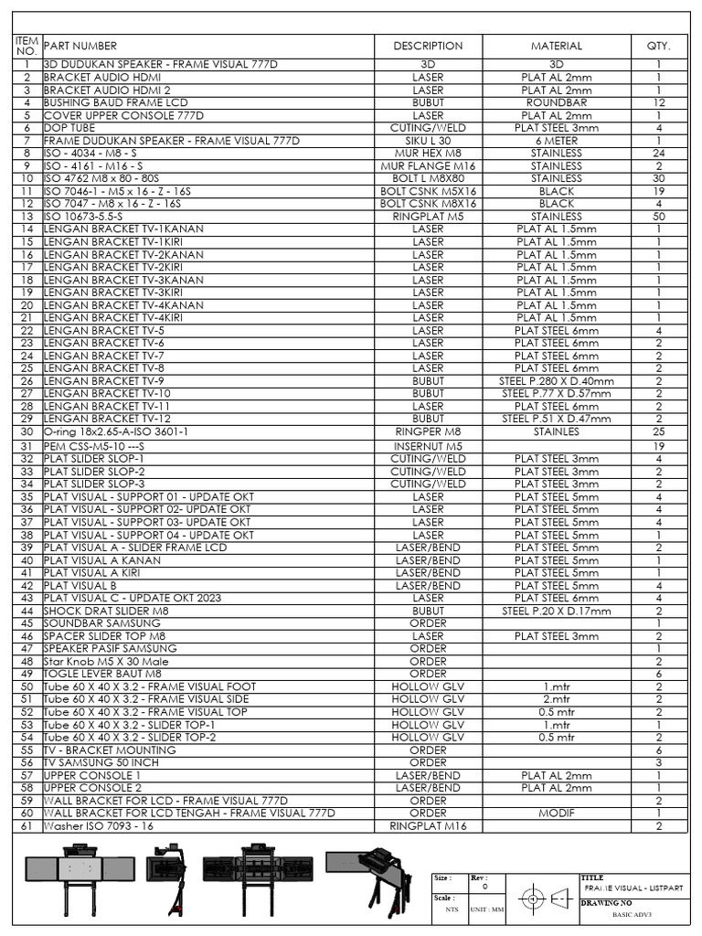 Engineering Parts List | PDF | Home & Garden | Technology & Engineering