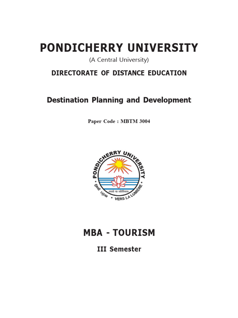 4 Destination Planning and Mange Ment | PDF | Tourism | Brand