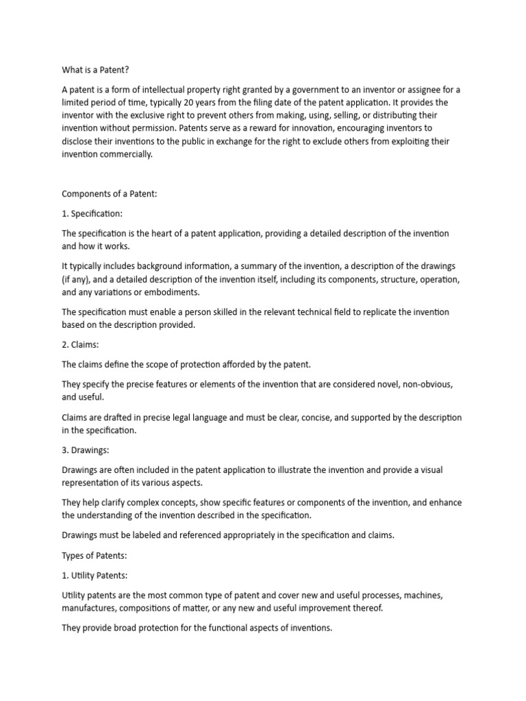 What Is Patent | PDF | Patent | Glossary Of Patent Law Terms