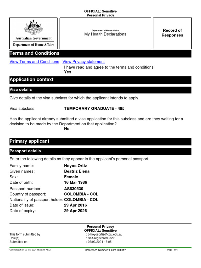 ELodg HAPID Review Page Submitted | PDF | Identity Document | Travel Visa