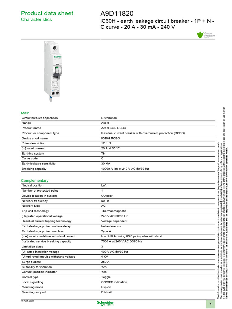 A9d11820 Datasheet Sa En-Gb | PDF | Electric Power | Electrical Components