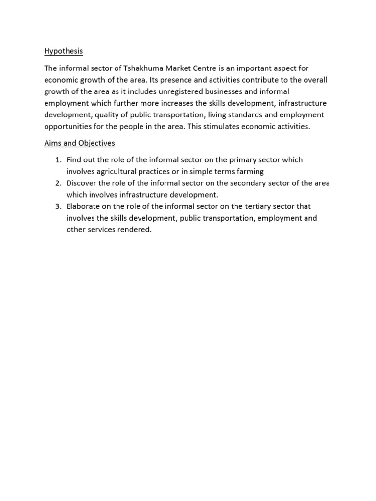 Hypothesis and Aim | PDF