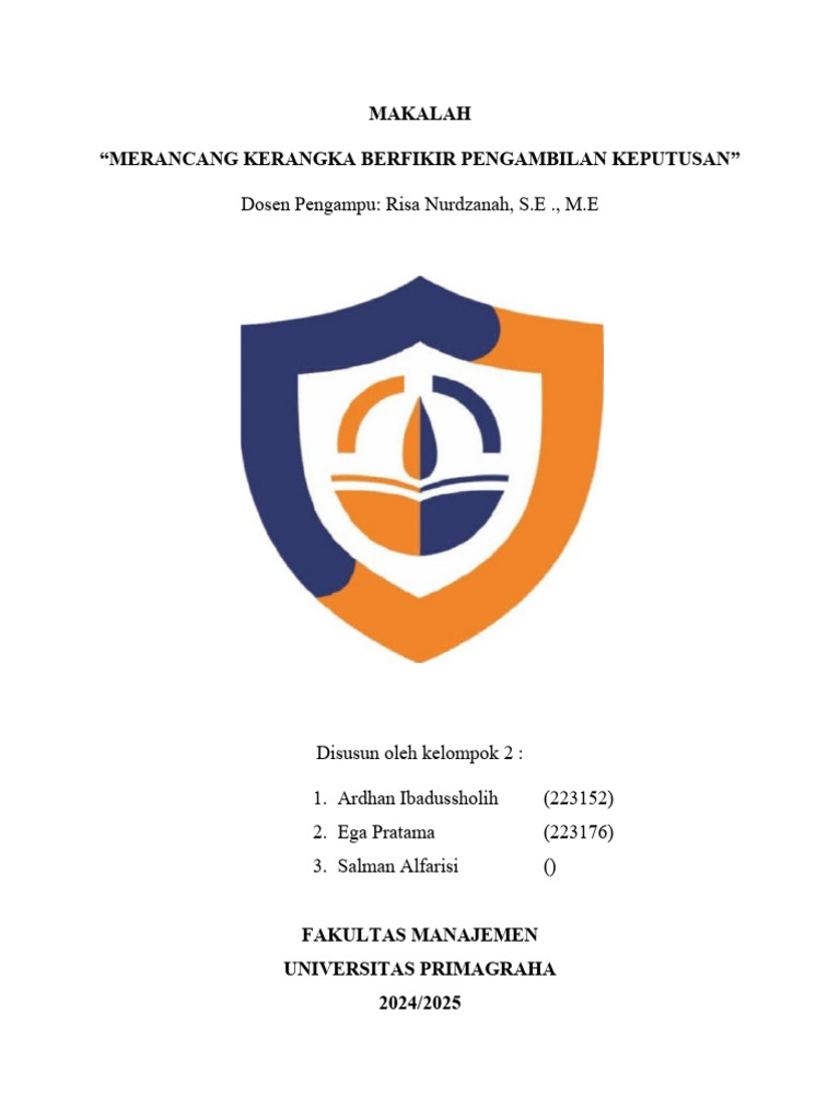 Kerangka Berfikir Pengambilan Keputusan Pdf