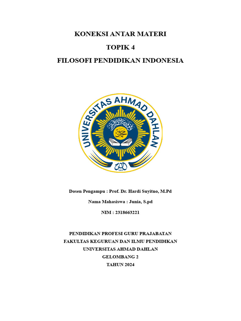 Koneksi Antar Materi T.4 Fpi Junia - 2318663221 | PDF