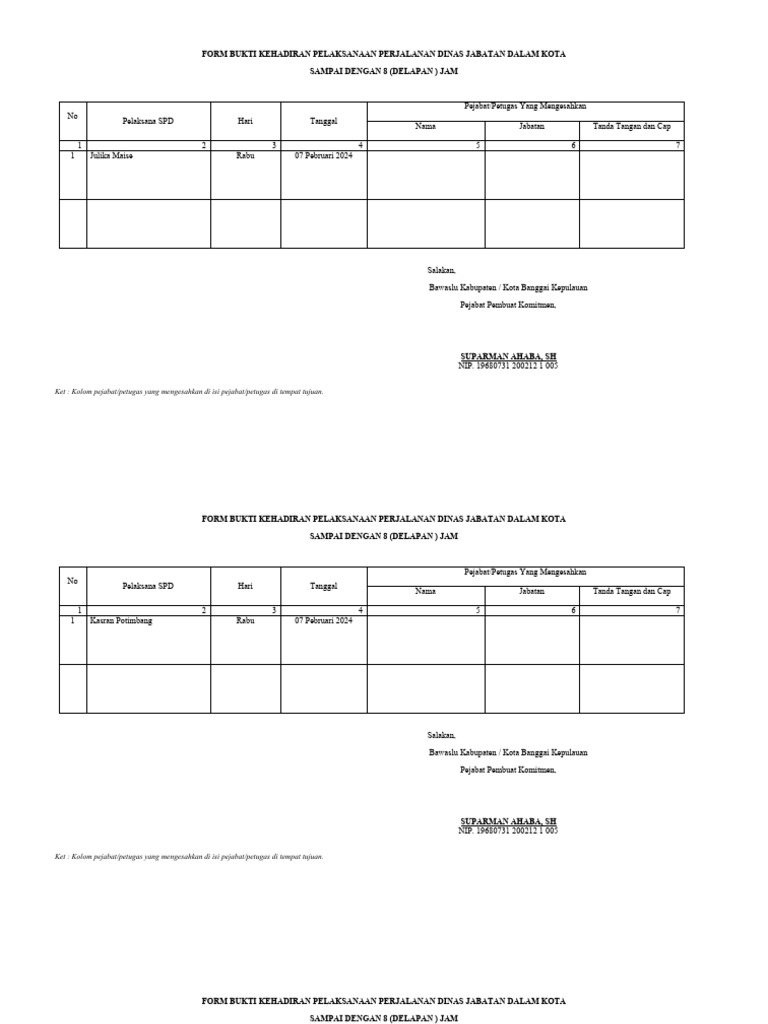 Bukti Kehadiran | PDF