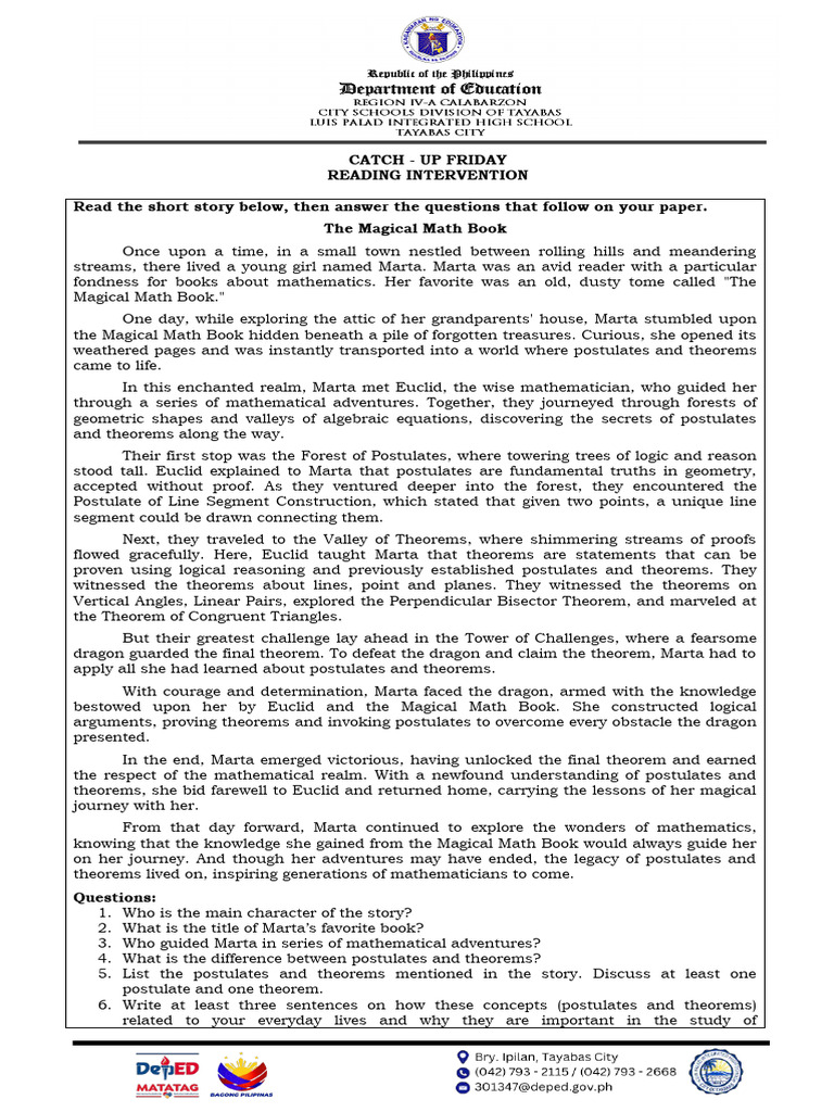 G8 - Regular - Catch Up Friday Activity | Download Free PDF | Axiom ...