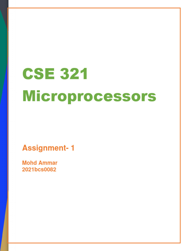 Assignment_1 | PDF | Central Processing Unit | Input/Output