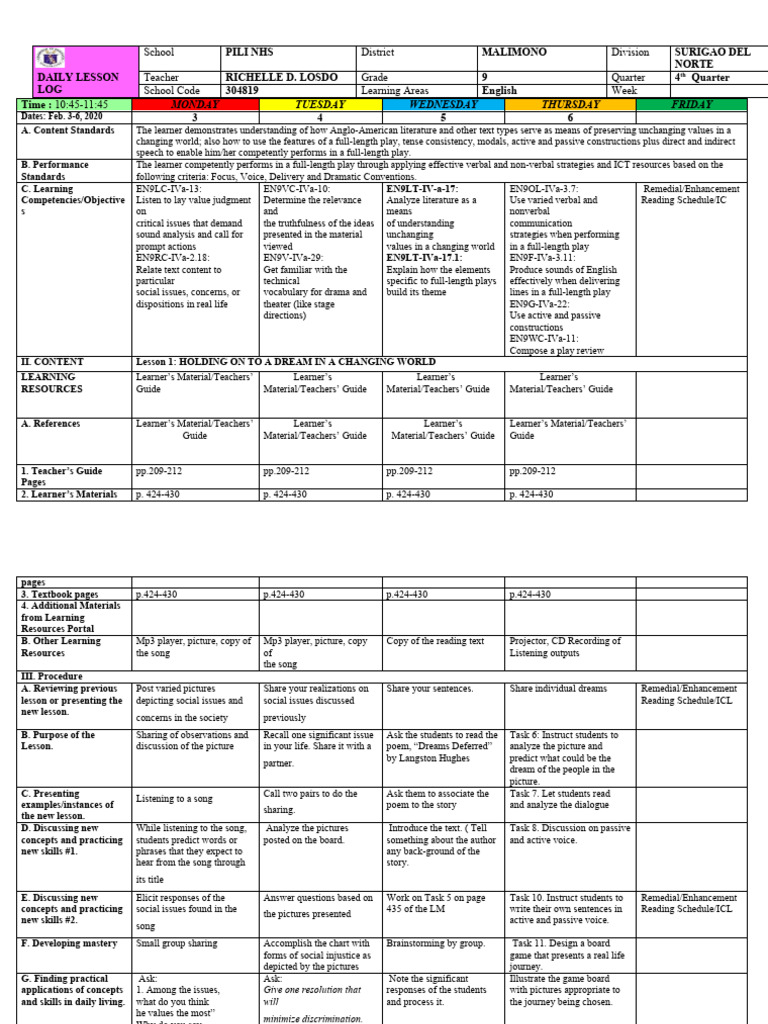 Eng. DLL 2nd Quarter Week 3 | PDF | Learning | Nonverbal Communication