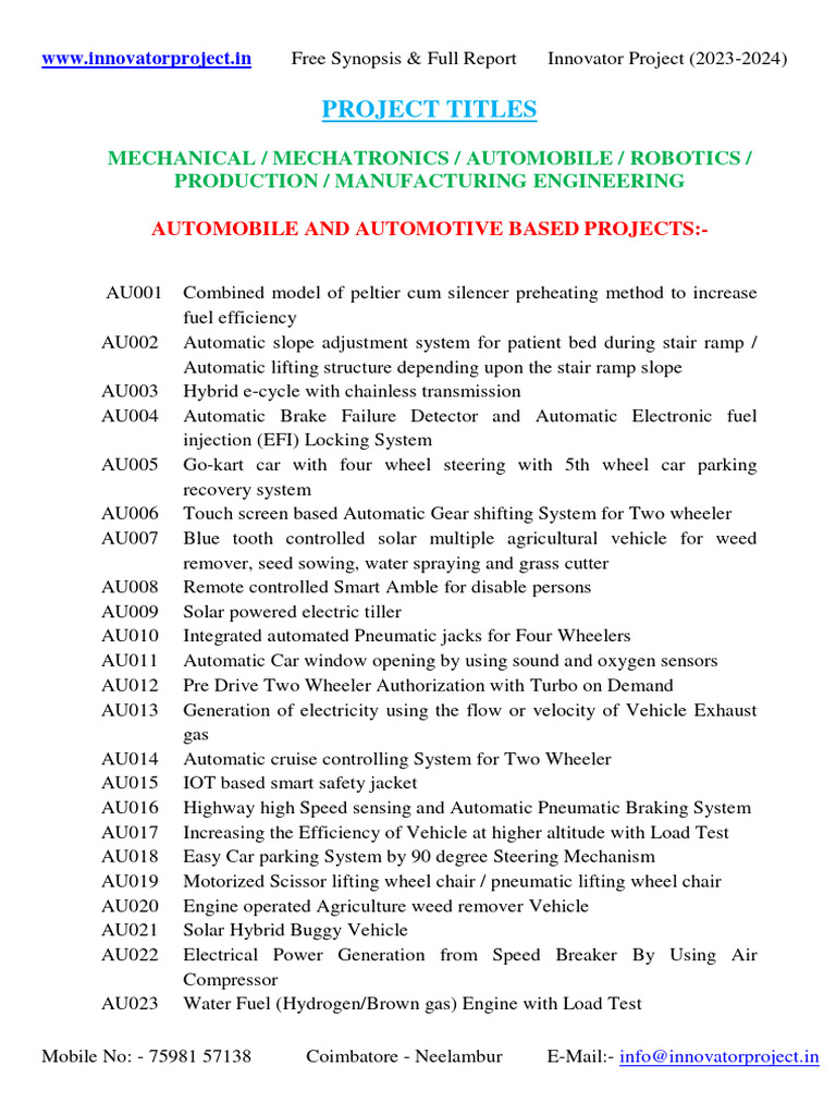 Mechanical 2023-2024 | PDF | Engines | Brake