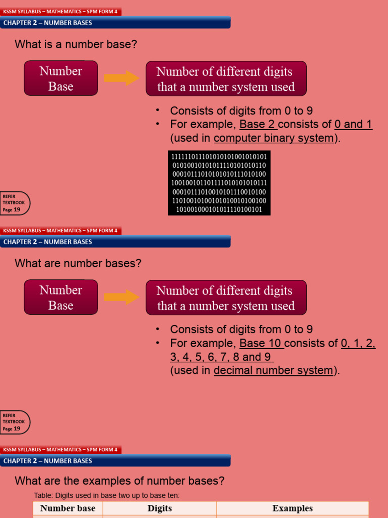 Maths F4 C2 Number Bases | PDF | Numbers | Decimal
