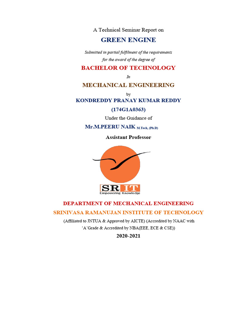 Green Engine | PDF | Engines | Combustion