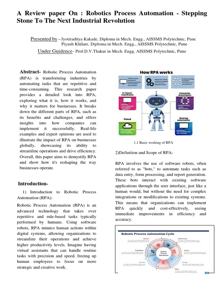 Paper Presentation RPA | PDF | Automation | Business